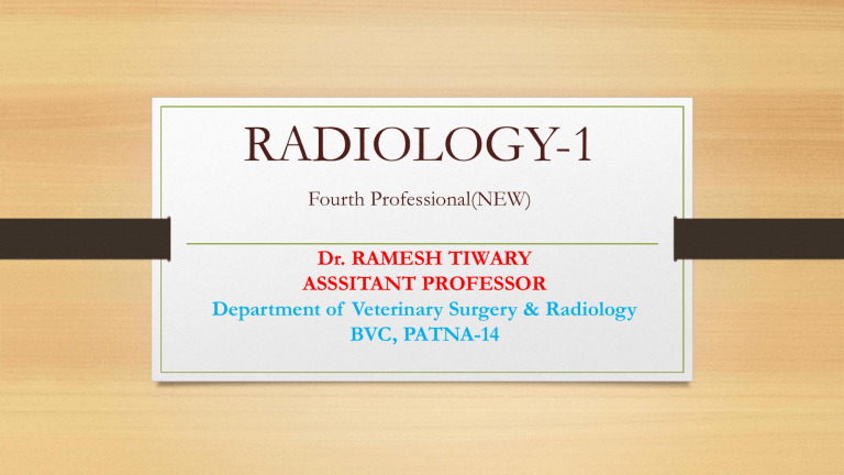 Veterinary Radiology: X-ray Principles & Techniques