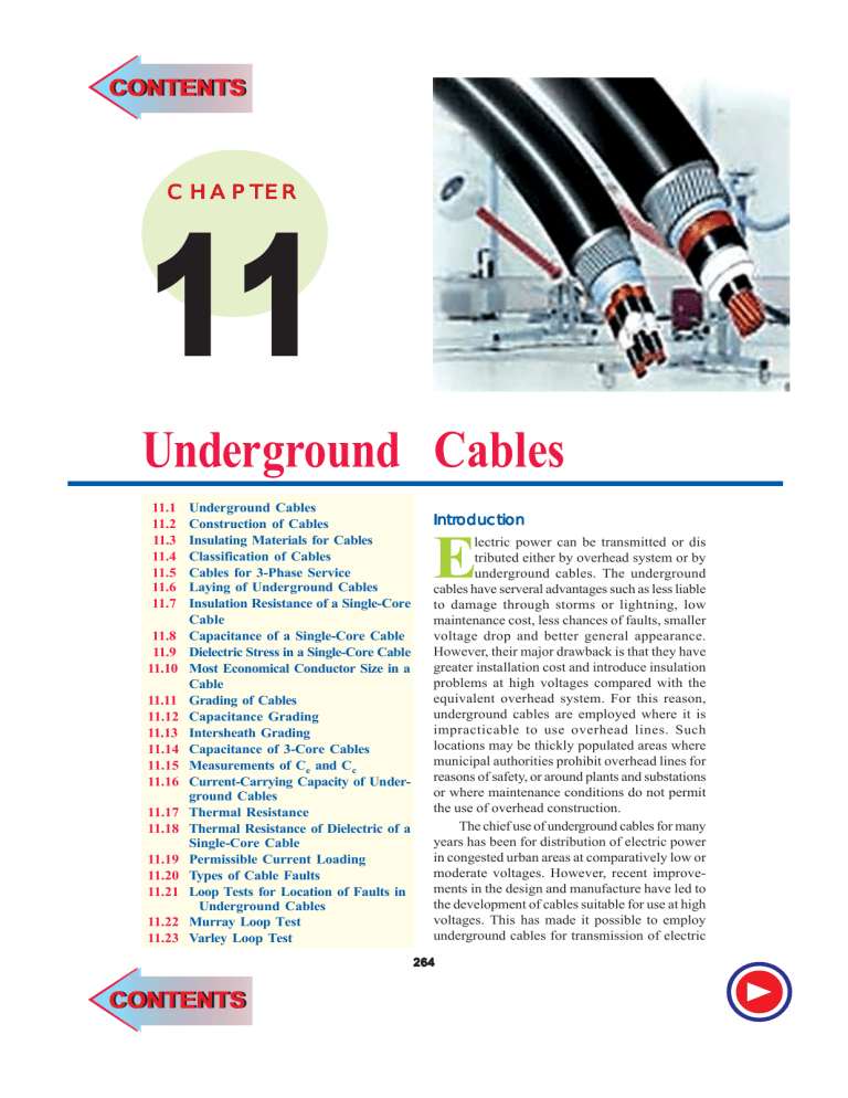 Underground Cables: Construction, Insulation, and Faults