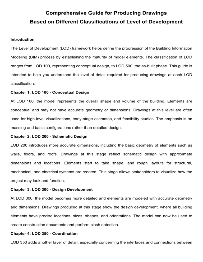 LOD Guide for BIM Drawings: Levels of Development Explained