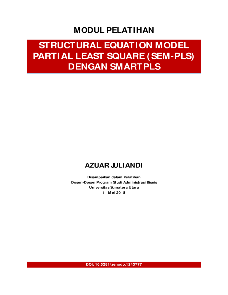 Modul Pelatihan SEM-PLS dengan SmartPLS