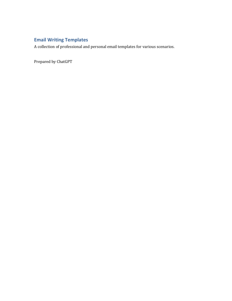 Email Templates: Professional & Personal Email Examples