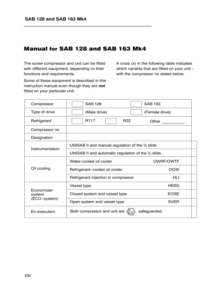 SAB 128 & 163 Mk4 Compressor Manual
