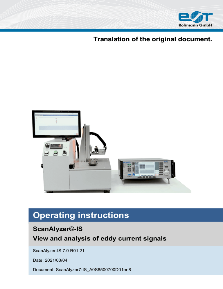 ScanAlyzer-IS Operating Instructions