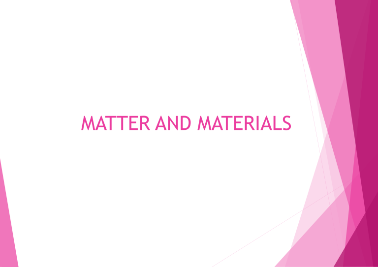 Matter and Materials: States, Properties, and Classification