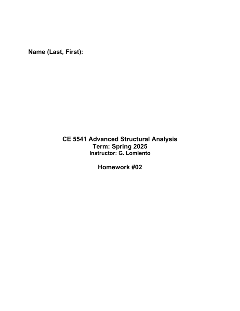 Advanced Structural Analysis Homework: Plastic Hinge & P-Delta