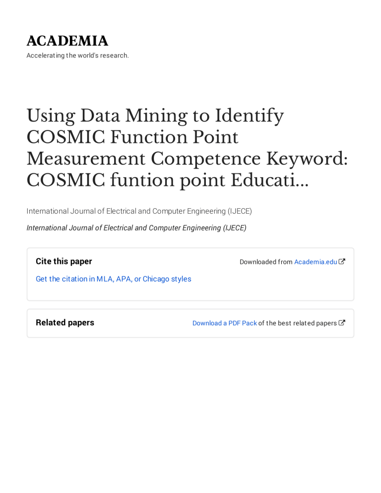 Data Mining for COSMIC Function Point Competence