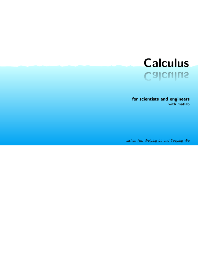 Calculus Textbook with MATLAB for Scientists & Engineers