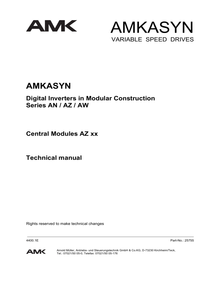 AMKASYN AZ Series Central Modules Technical Manual