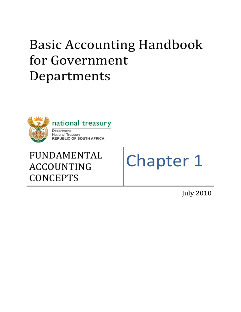 Basic Accounting Handbook for Government Departments