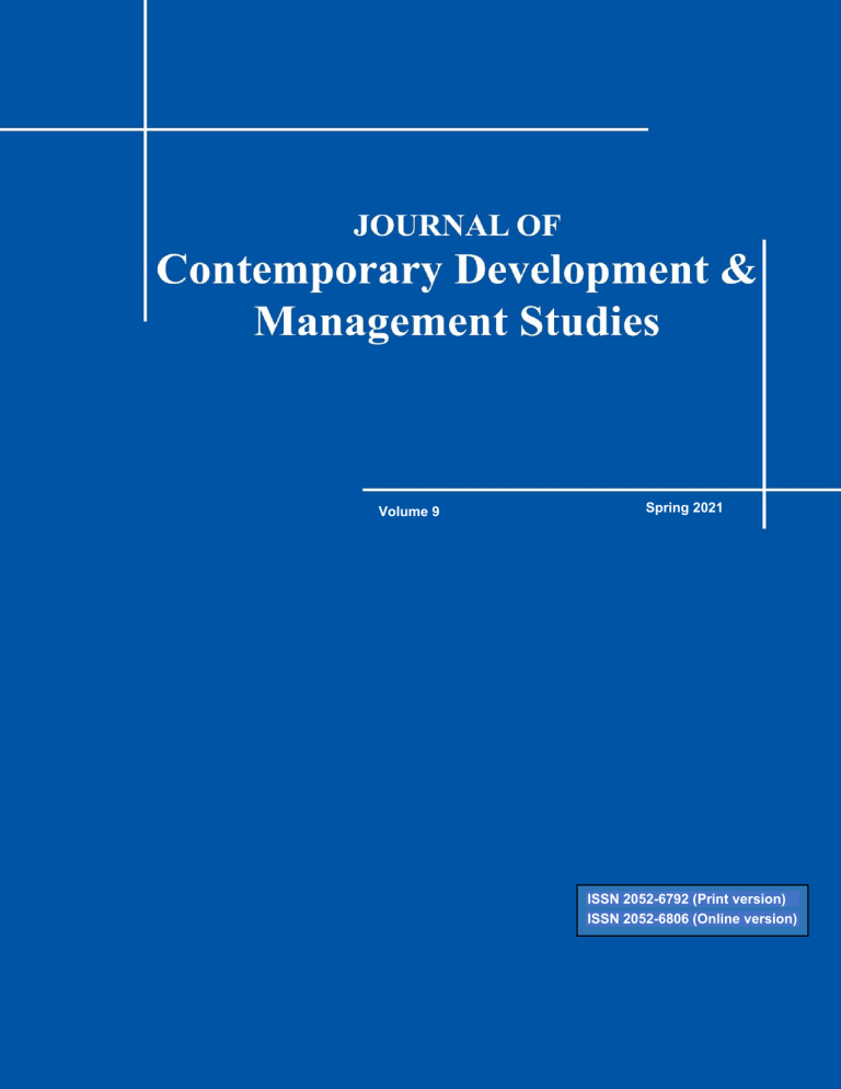 Journal of Contemporary Development & Management Studies