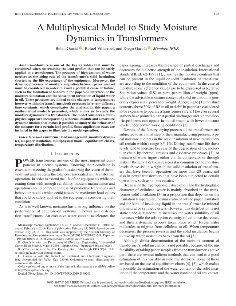Transformer Moisture Dynamics: A Multiphysical Model