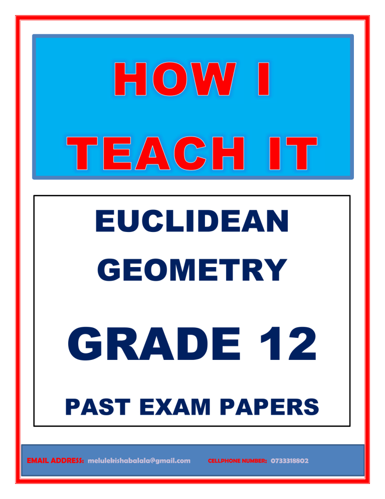 Grade 12 Euclidean Geometry Exam Papers