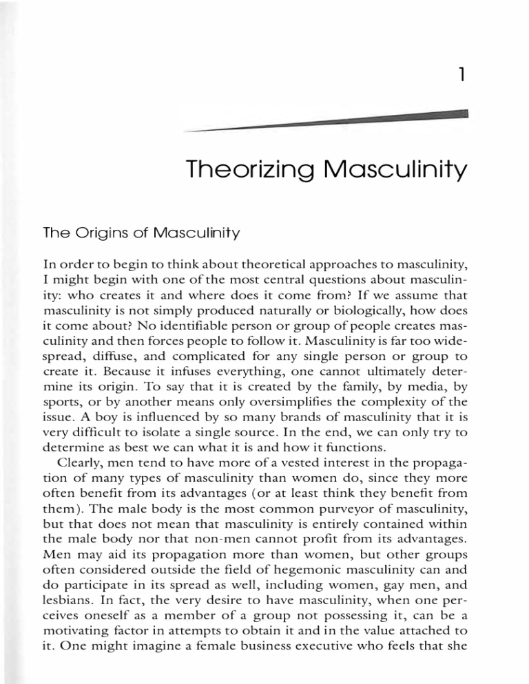 Theorizing Masculinity: Origins, Ideology, and Discourse