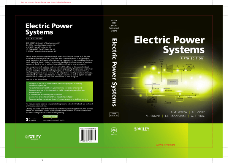 Electric Power Systems Textbook, 5th Edition