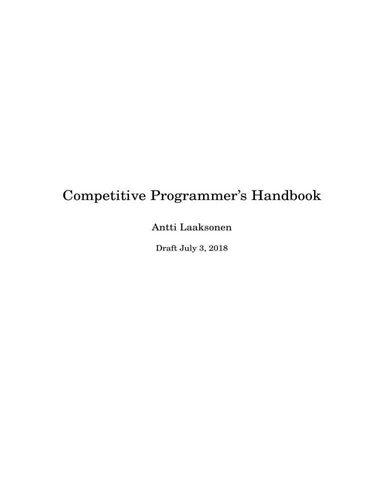 Competitive Programmer's Handbook