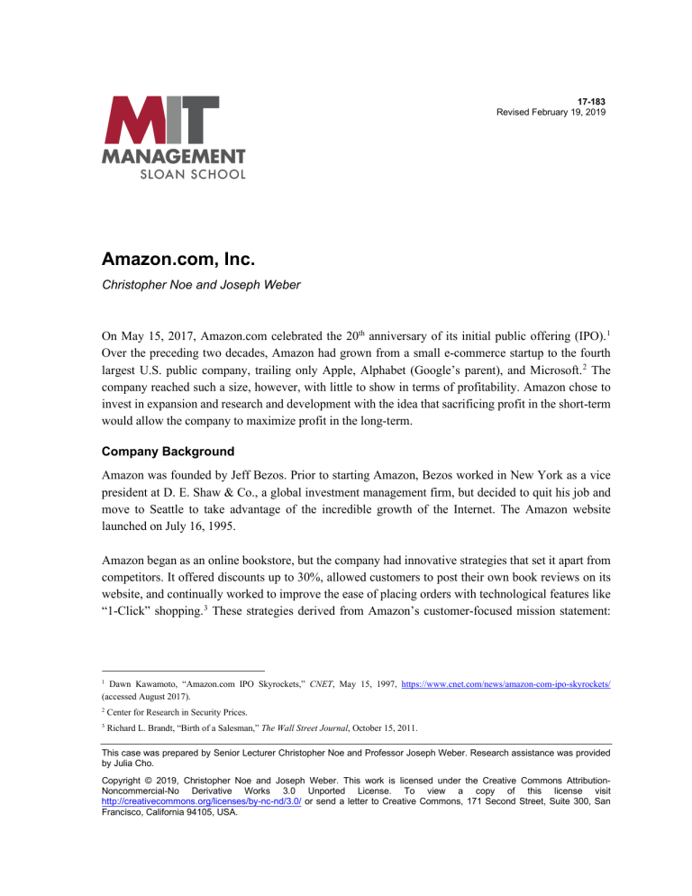 Amazon Case Study: Growth, Strategy, and Financial Performance