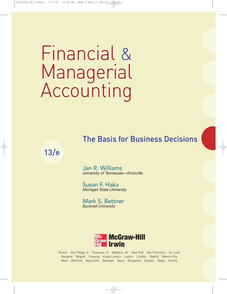 Financial & Managerial Accounting Textbook, 13th Edition