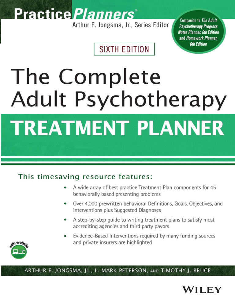 Adult Psychotherapy Treatment Planner, 6th Edition