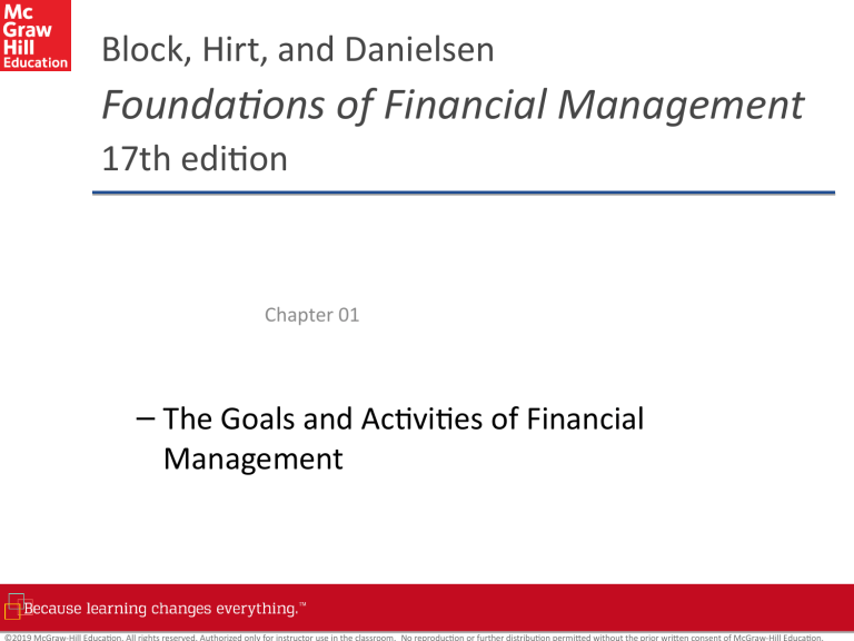 Financial Management Goals & Activities - Chapter 1