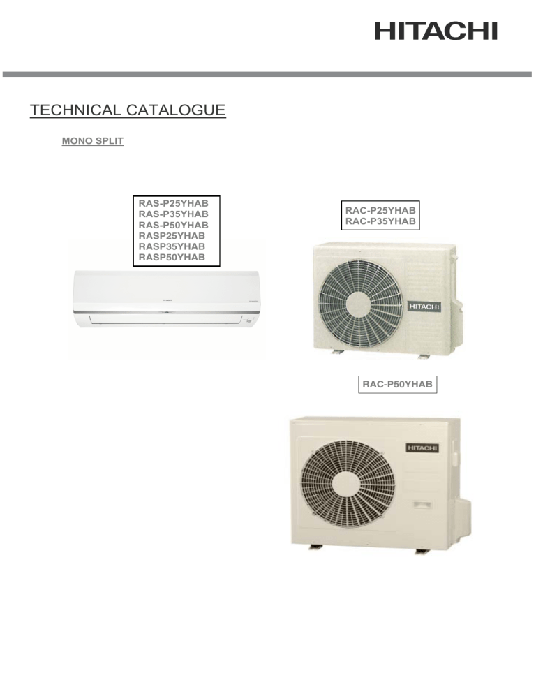 Hitachi Mono Split AC Technical Catalogue