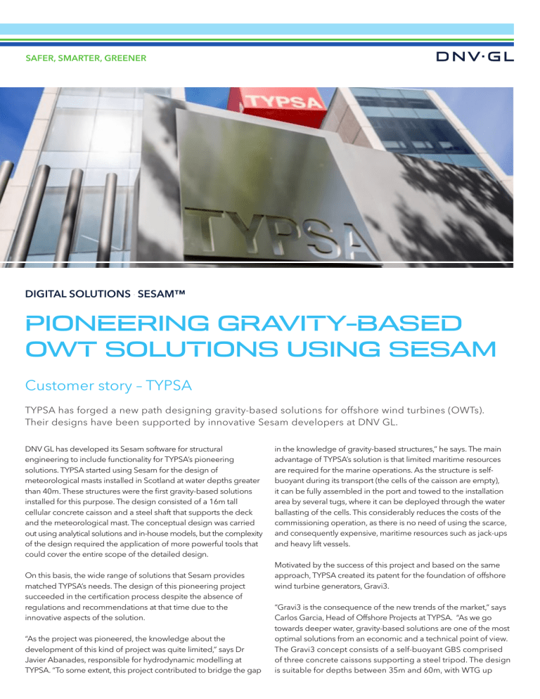 TYPSA's OWT Solutions with DNV GL Sesam: A Customer Story