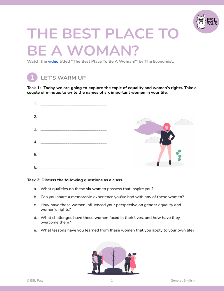 ESL Lesson: Gender Equality & Women's Rights