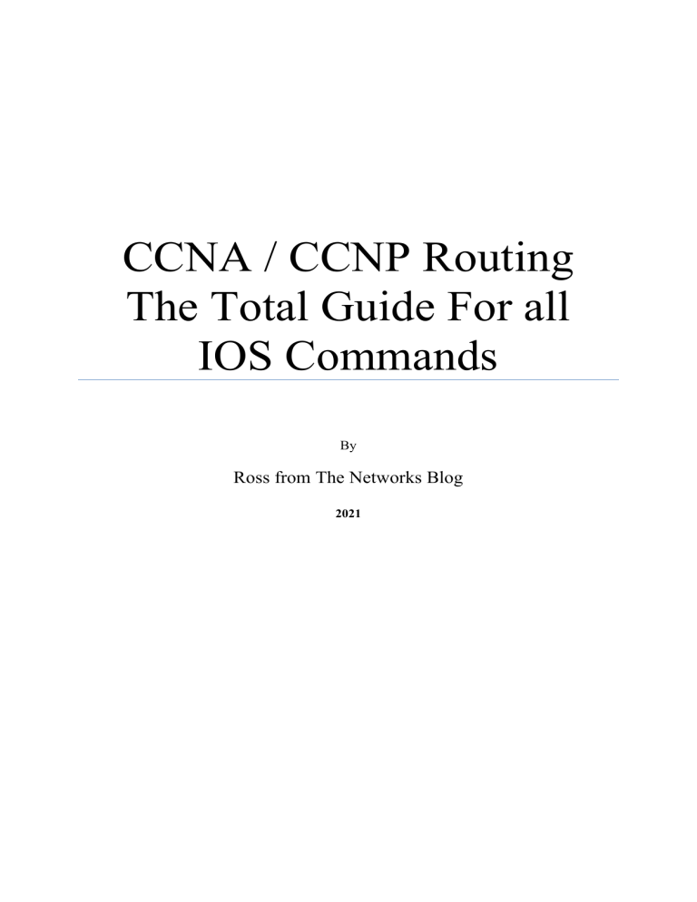 Ccnaccnp Routing Ios Commands Guide