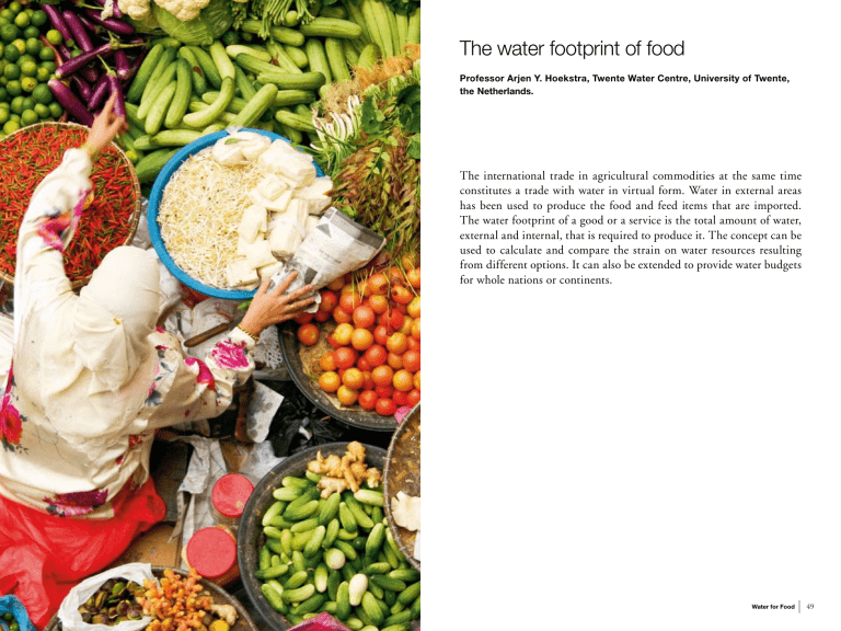 Water Footprint of Food: Virtual Water Trade & Sustainability