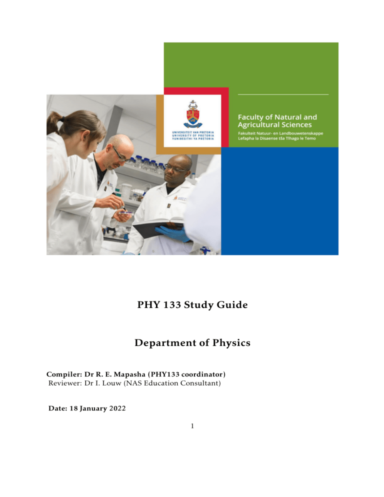 PHY 133 Study Guide - Physics Fundamentals