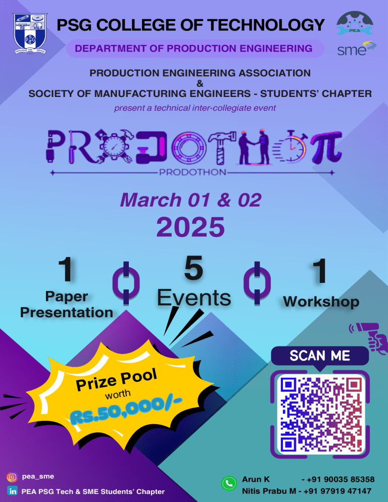 PRODOTHON' 25: PSG Tech Inter-Collegiate Event