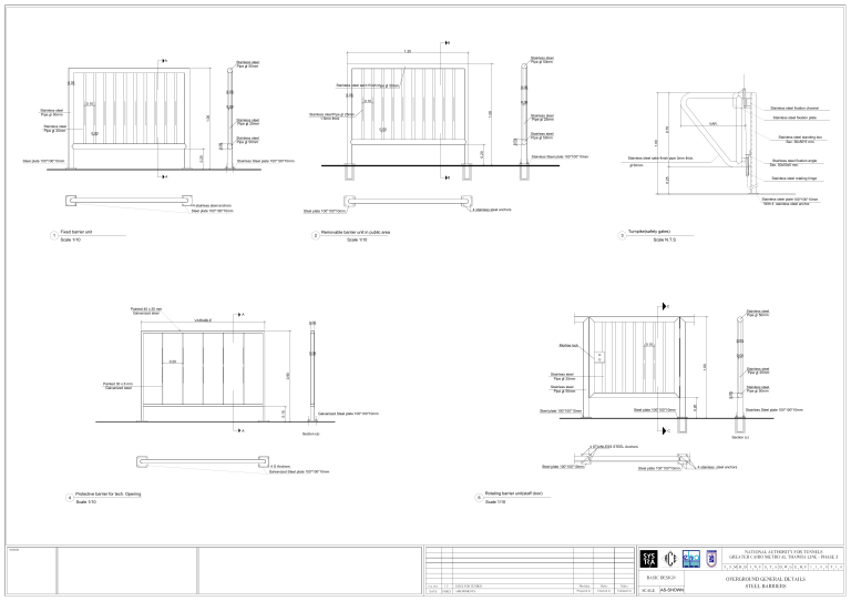 Steel Barrier Technical Drawing: Dimensions & Materials
