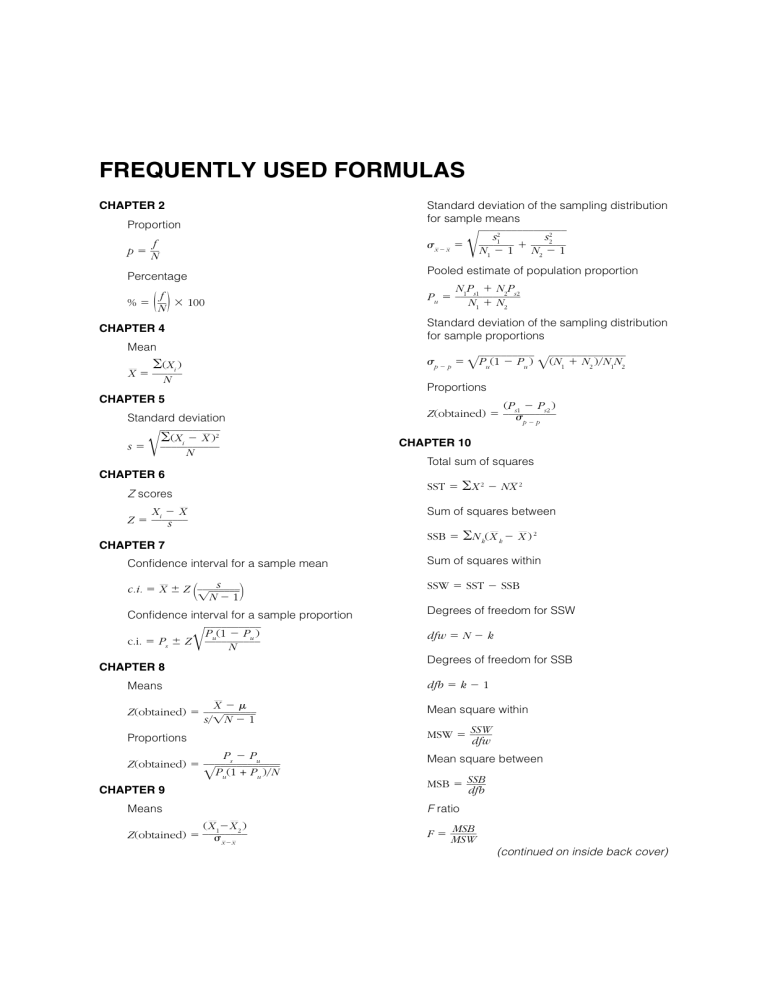 Statistics Formulas: Cheat Sheet for Social Research