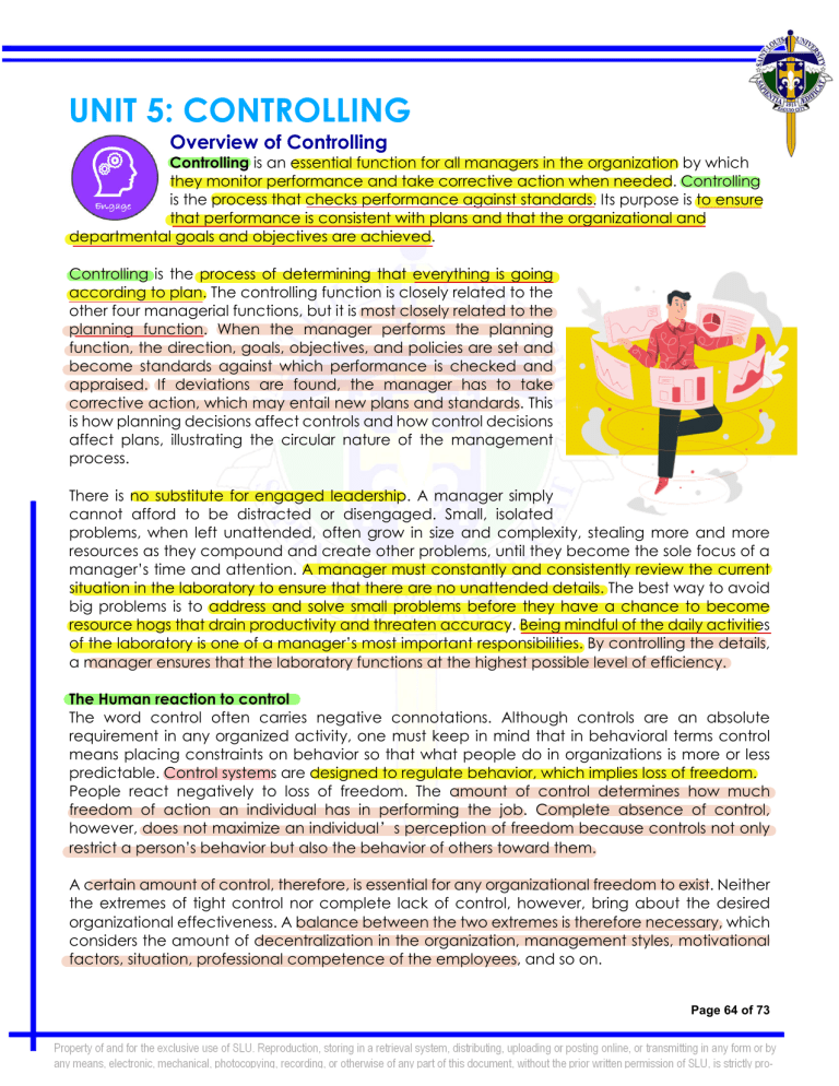 Controlling: Management Functions & Control Systems