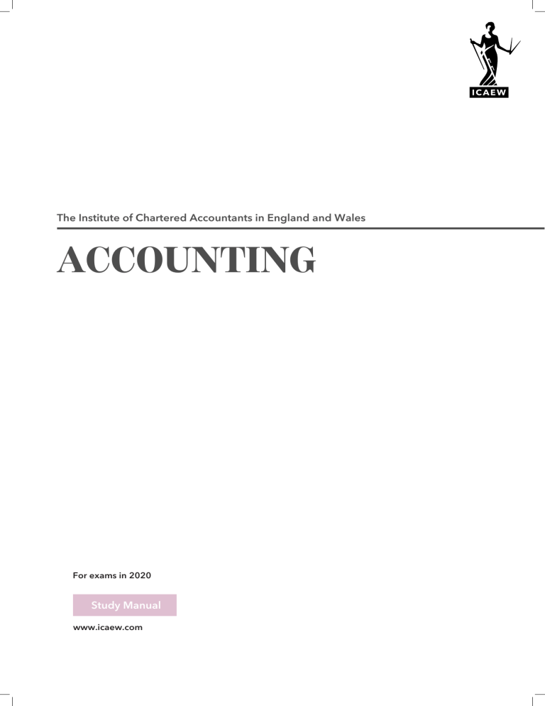 ICAEW Accounting Study Manual 2020