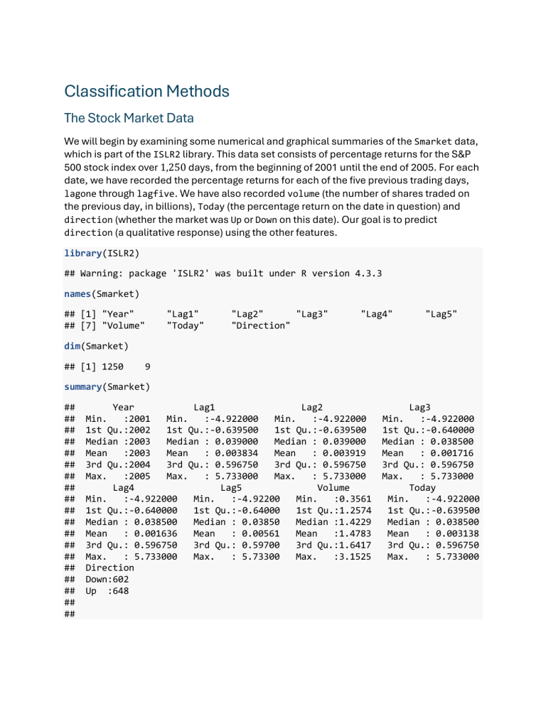 Stock Market Prediction with Logistic Regression