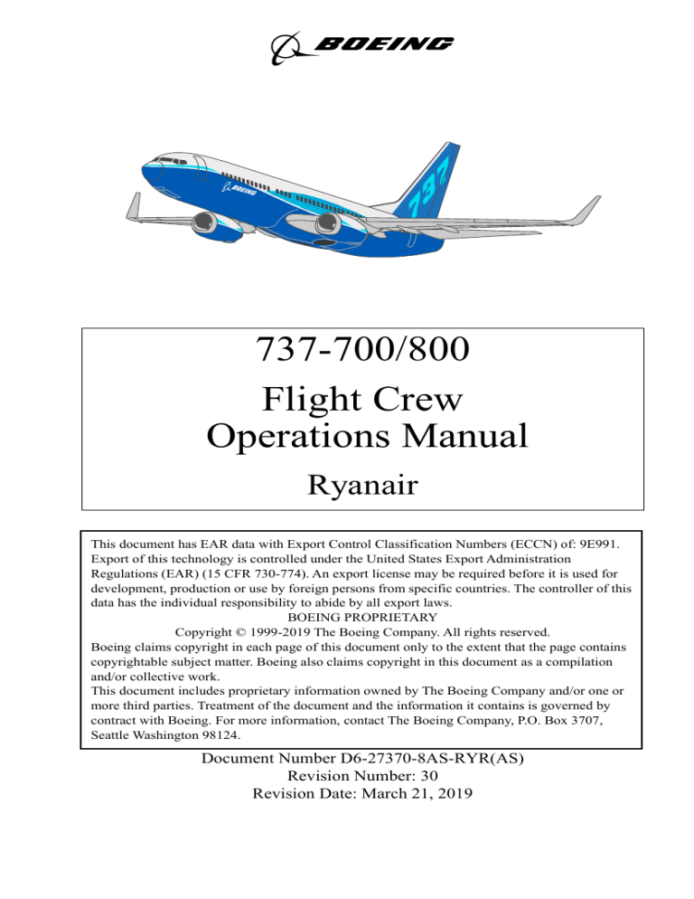 Boeing 737 Flight Crew Operations Manual - Ryanair