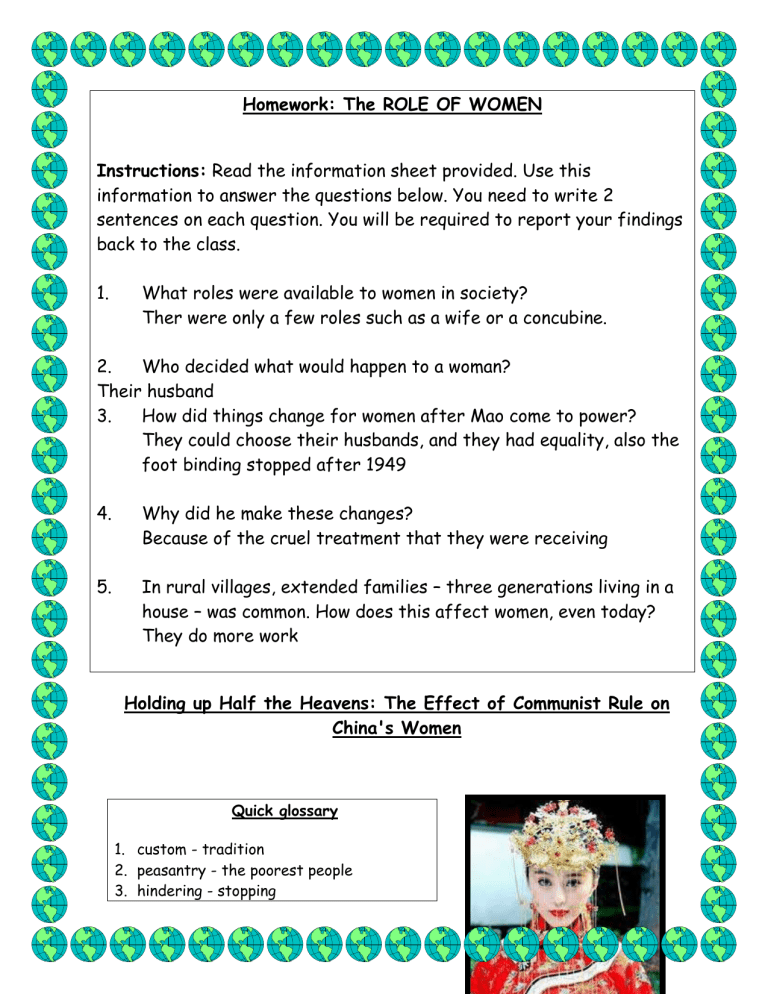 Women in China: Roles Before & After Communism