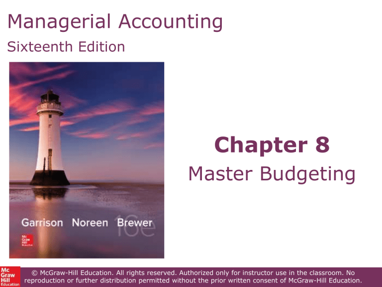 Master Budgeting: Managerial Accounting Presentation