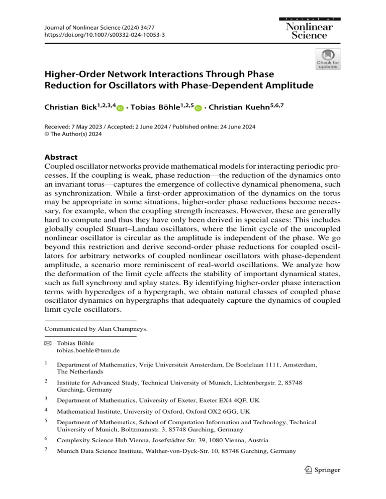 Phase Reduction for Oscillators: Higher-Order Network Interactions