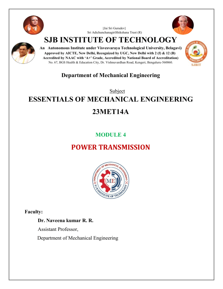 Power Transmission: Mechanical Engineering Essentials