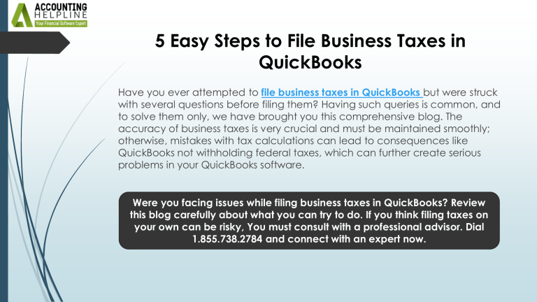 File Business Taxes in QuickBooks: 5 Easy Steps