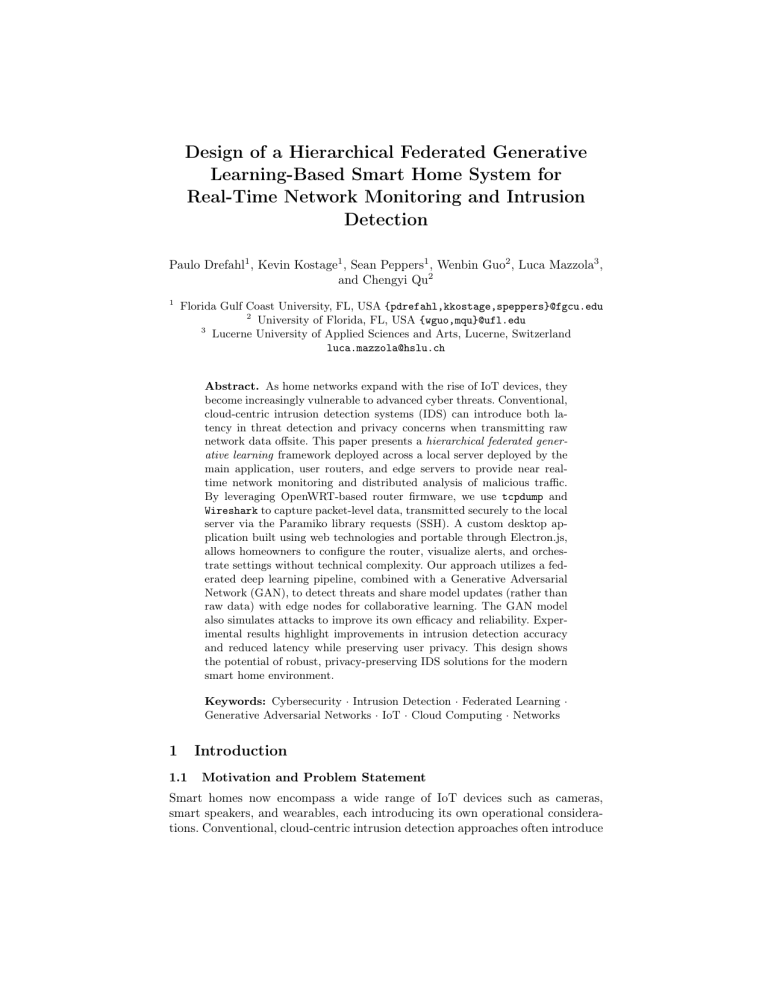 Federated Learning for Smart Home Intrusion Detection