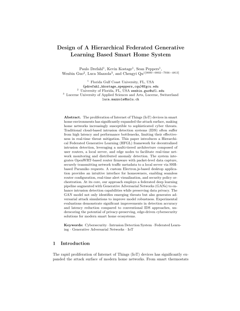 Federated Learning for Smart Home Intrusion Detection