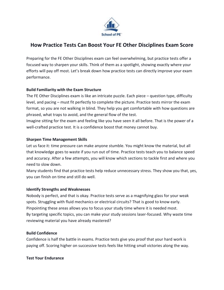 FE Exam Practice Tests: Boost Your Score