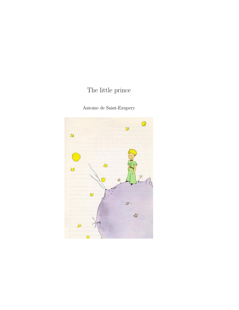 The Little Prince Excerpt by Antoine de Saint-Exupéry