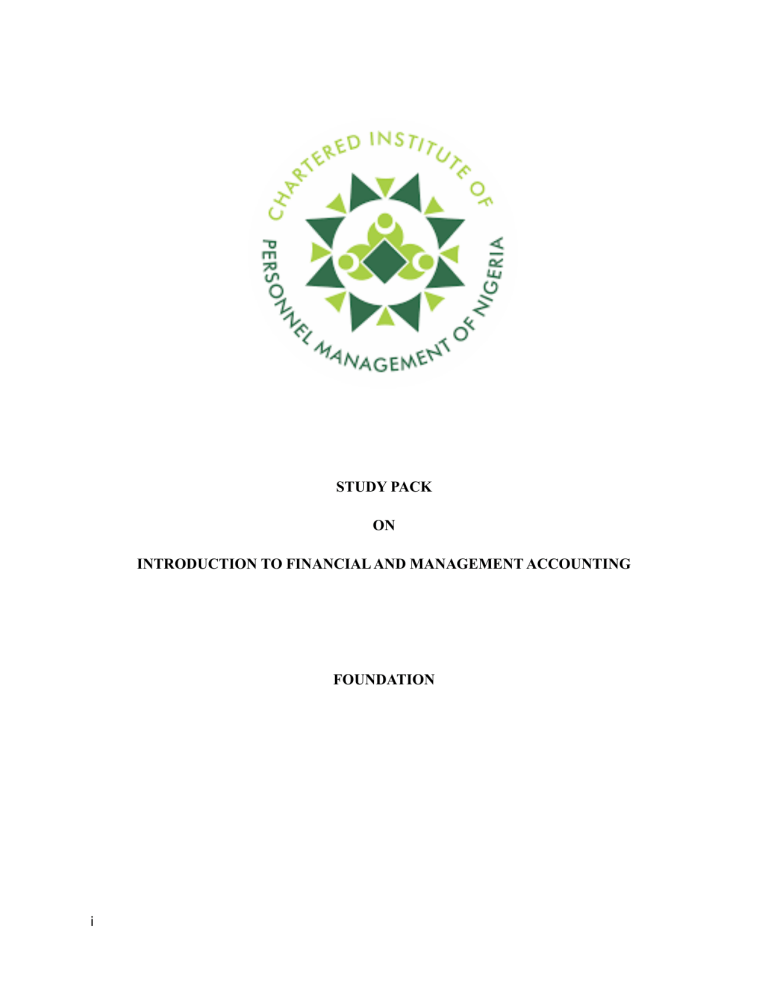 Financial & Management Accounting Study Pack - Foundation