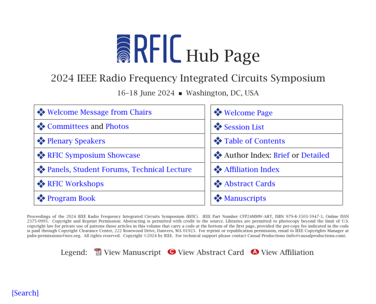 2024 IEEE RFIC Symposium Program: Integrated Circuits