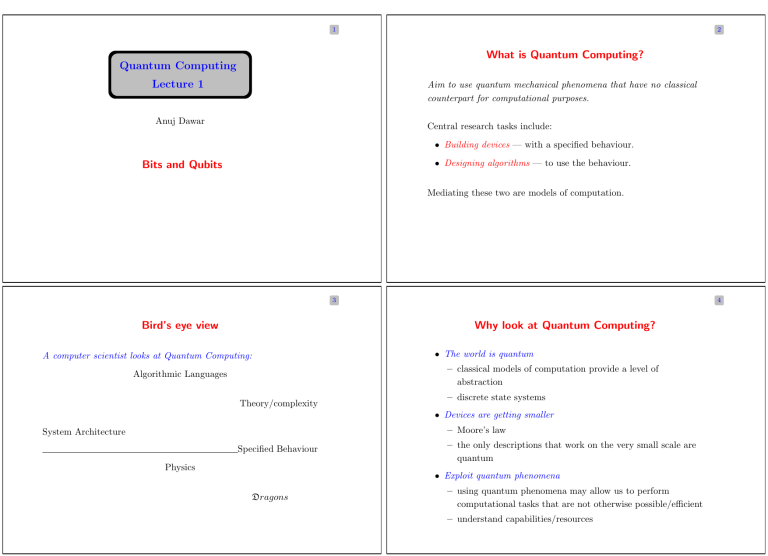 Quantum Computing: Bits, Qubits, and Linear Algebra