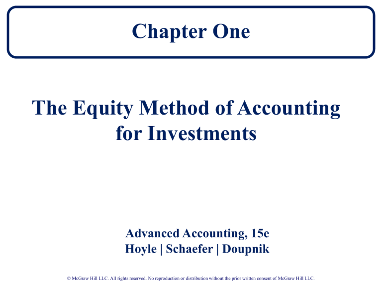 Equity Method Accounting for Investments - Advanced Accounting