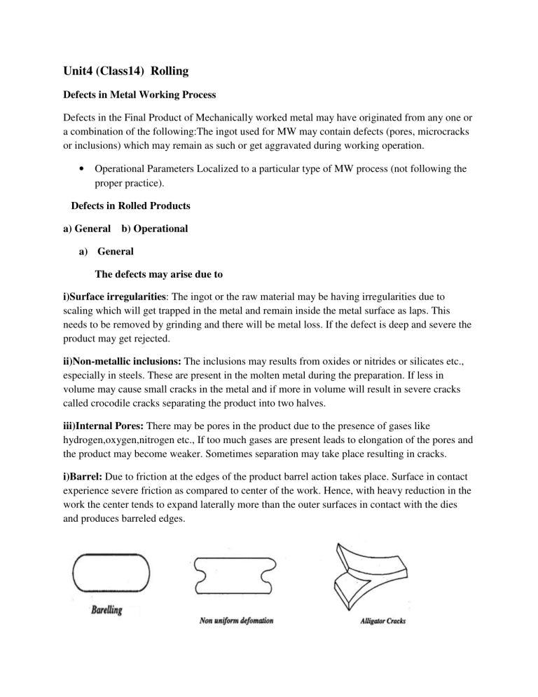 Rolling Defects in Metal Working: A Comprehensive Guide